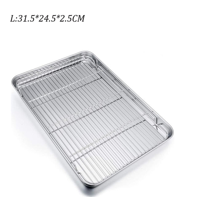 Stainless Steel Baking Tray with Removable Cooling Rack – What’s Cookin ...